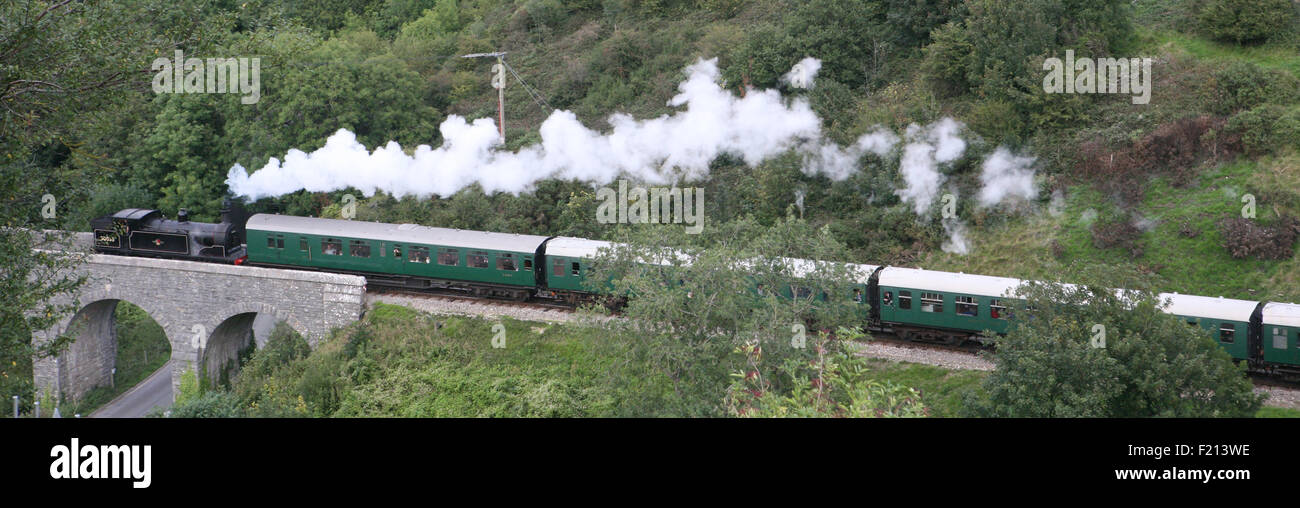 Steam engine and train near Corfe Castle Stock Photo - Alamy