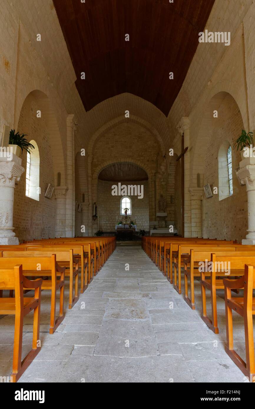 France, Charente Maritime, Fenioux, roman style church built in the ...