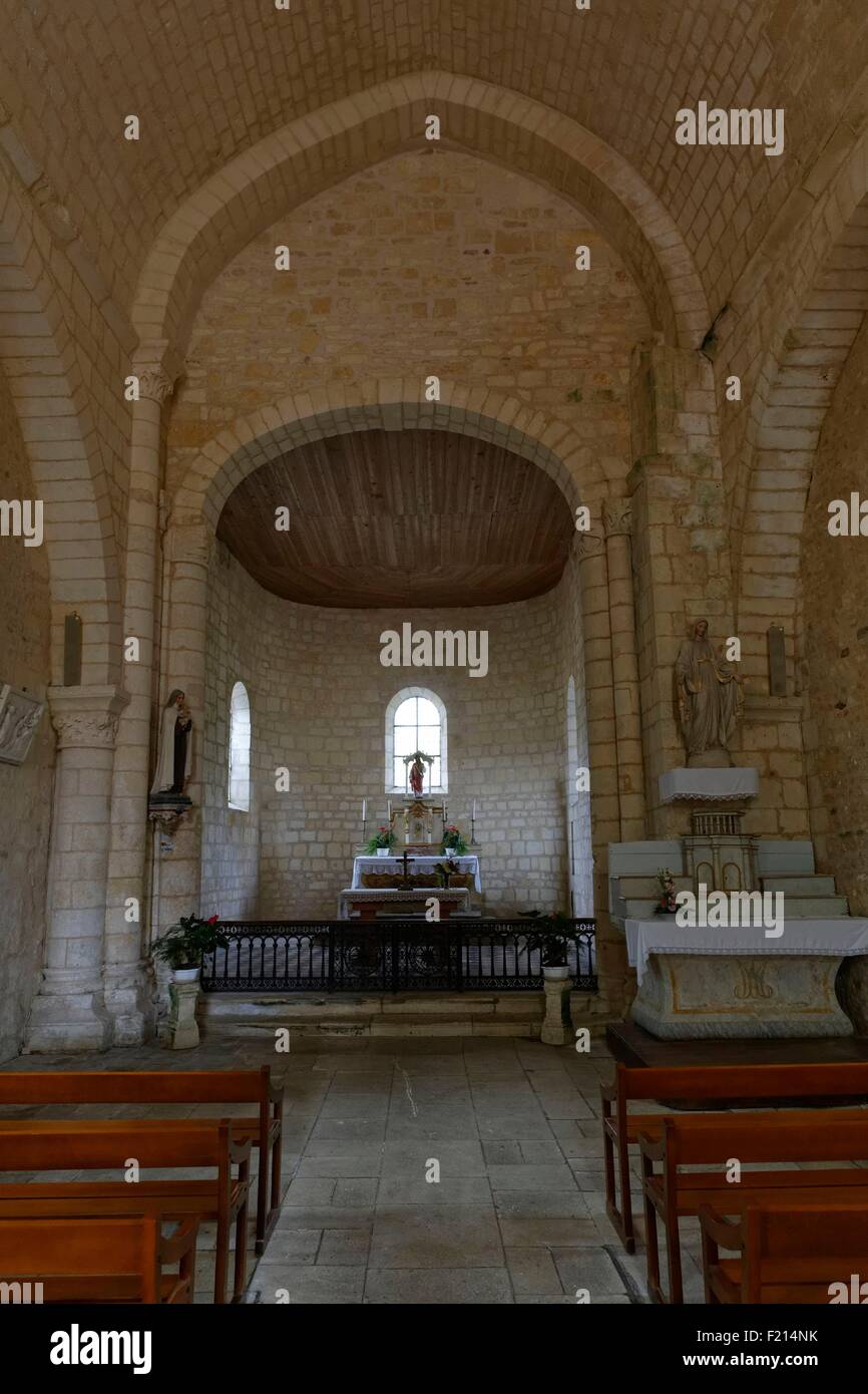 France, Charente Maritime, Fenioux, roman style church built in the ...