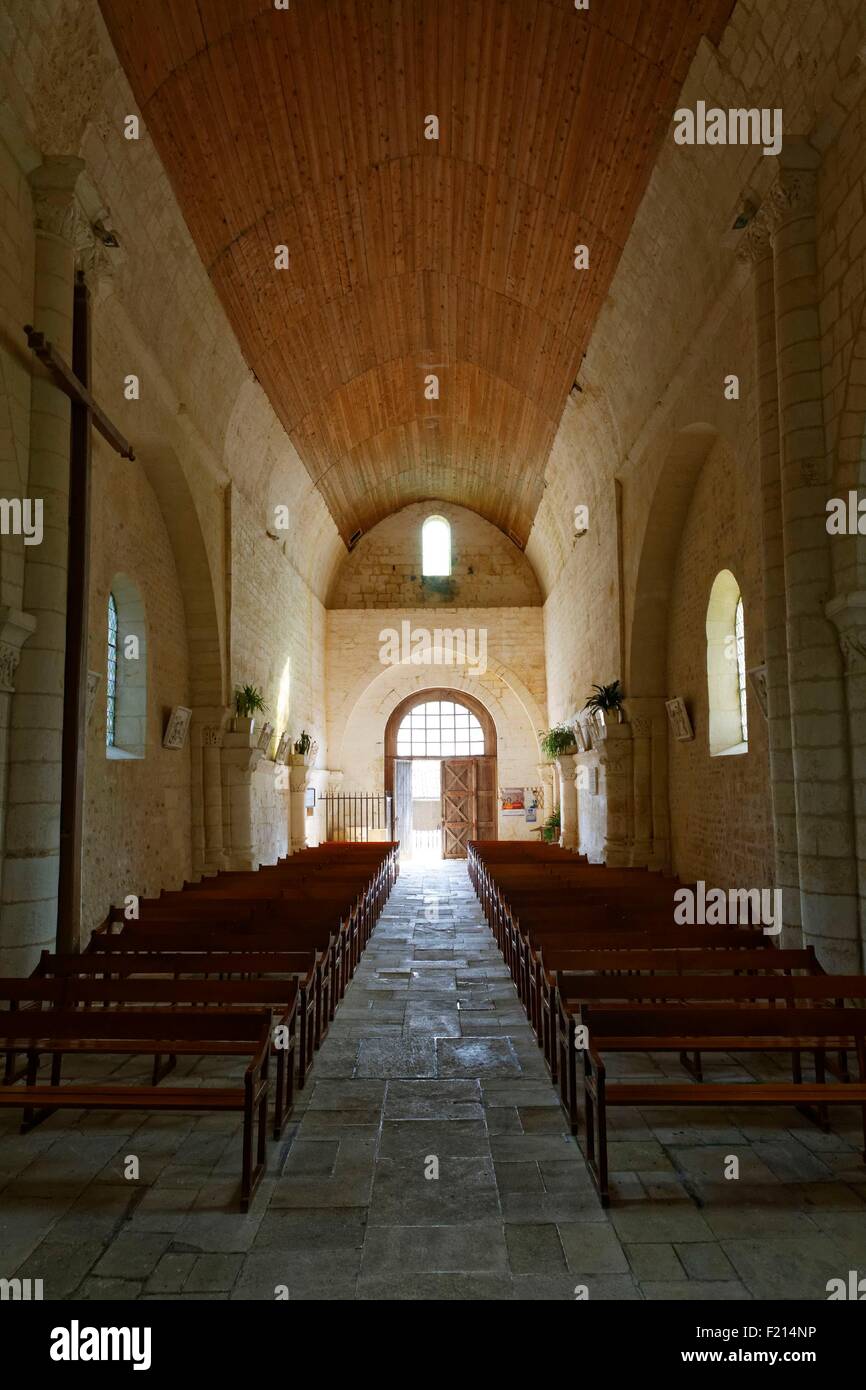 France, Charente Maritime, Fenioux, roman style church built in the ...