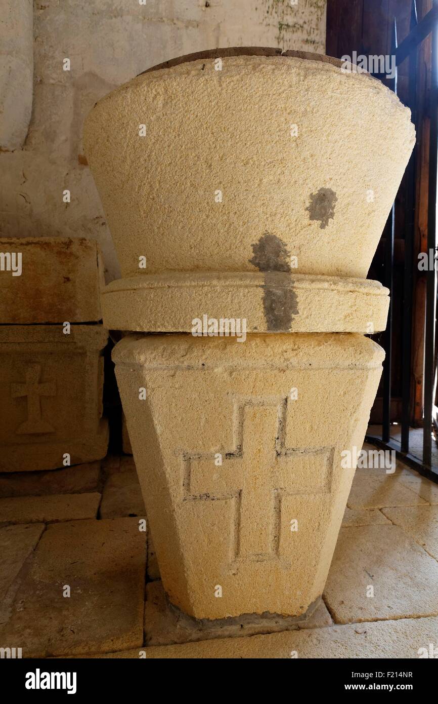 France, Charente Maritime, Fenioux, roman style church built in the ...