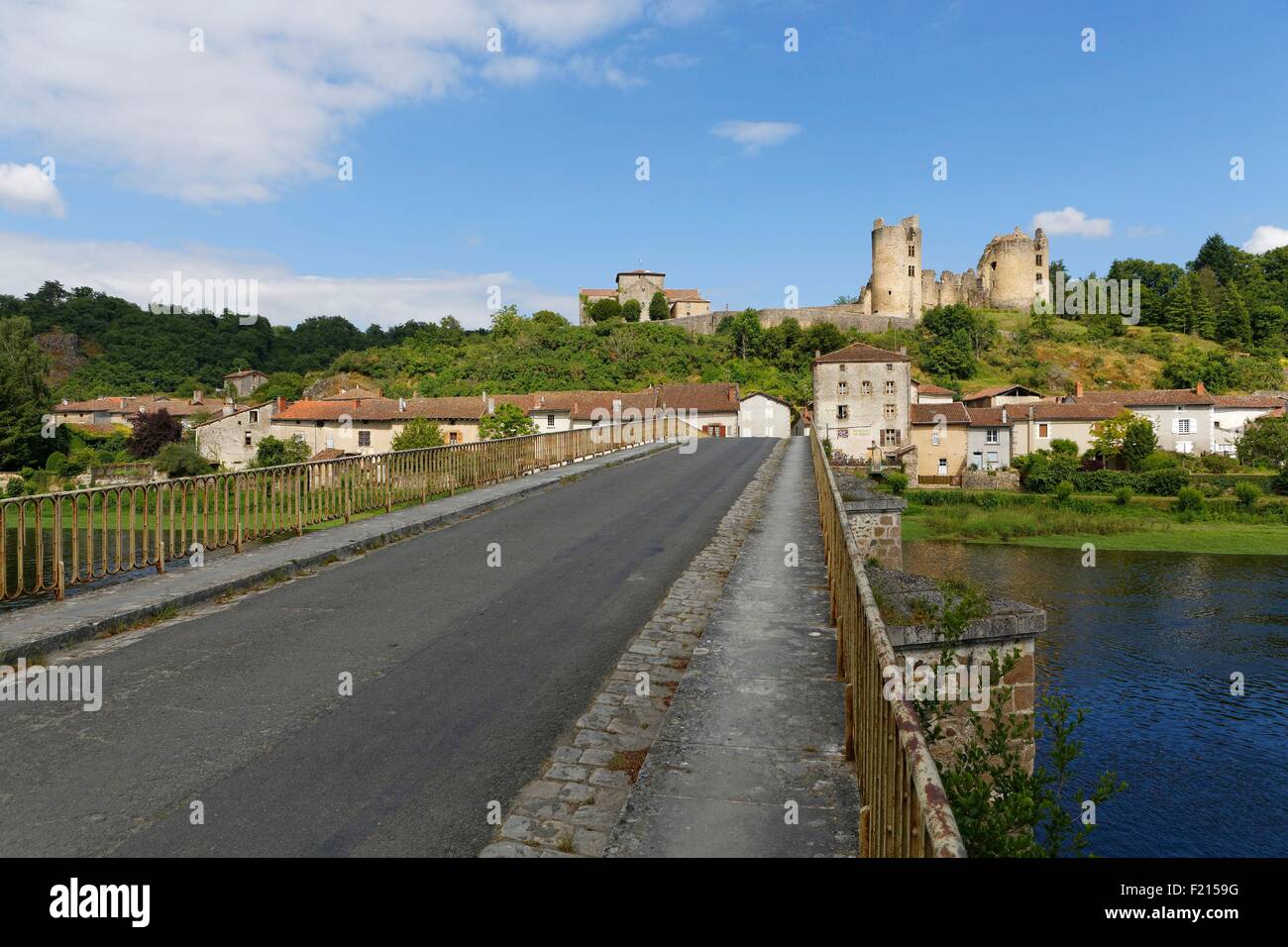 France, Charente, Saint Germain de Confolens and castle view from the ...