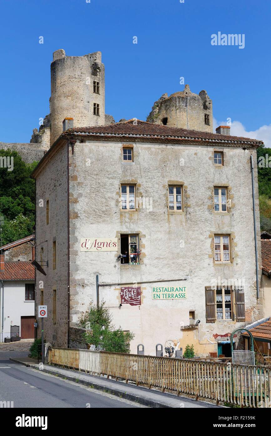 France, Charente, Saint Germain de Confolens and castle view from the ...