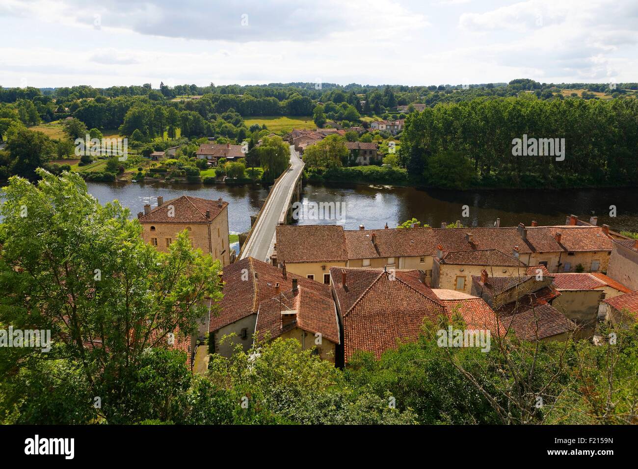 France, Charente, Saint Germain de Confolens, the roofs of Saint ...