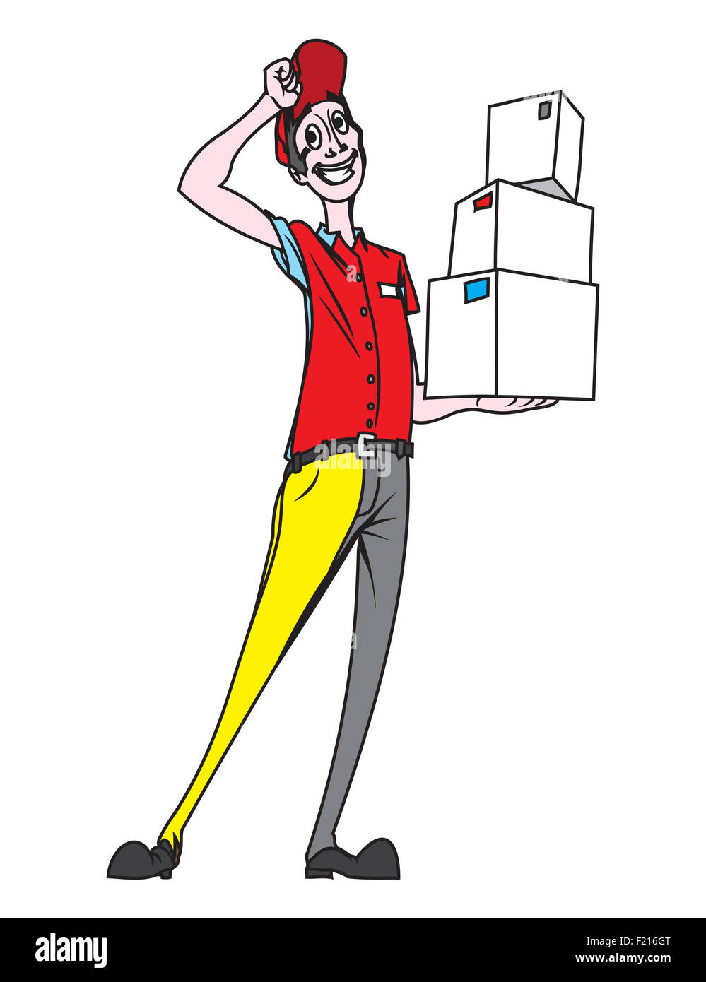 Vector illustrations of the delivery man Stock Photo - Alamy