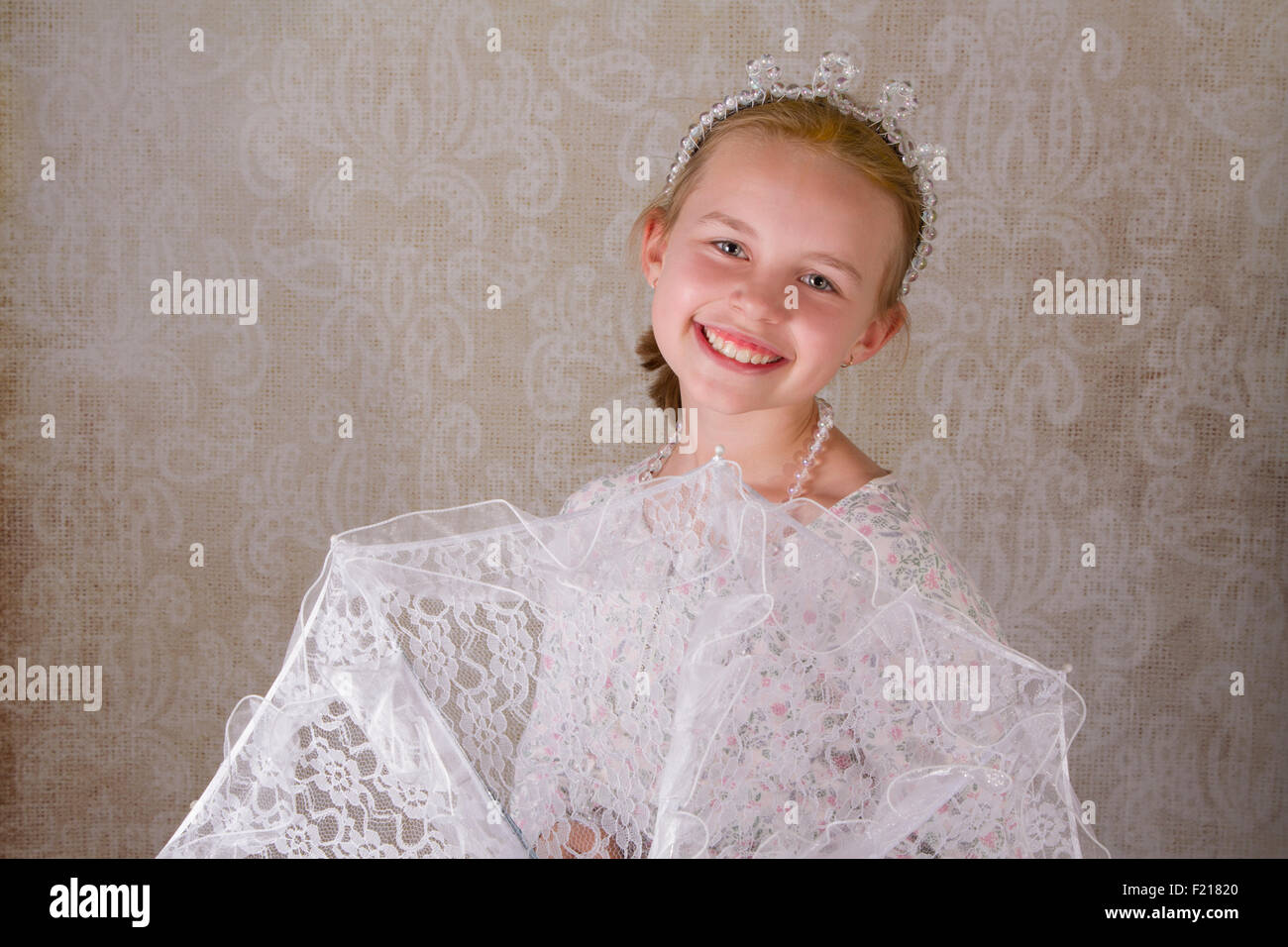 Young girl playing princess for the camera Stock Photo - Alamy