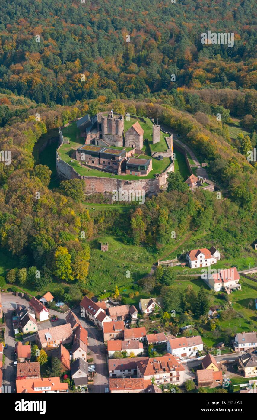 France, Bas Rhin (67), Lichtenberg castle (aerial view Stock Photo - Alamy