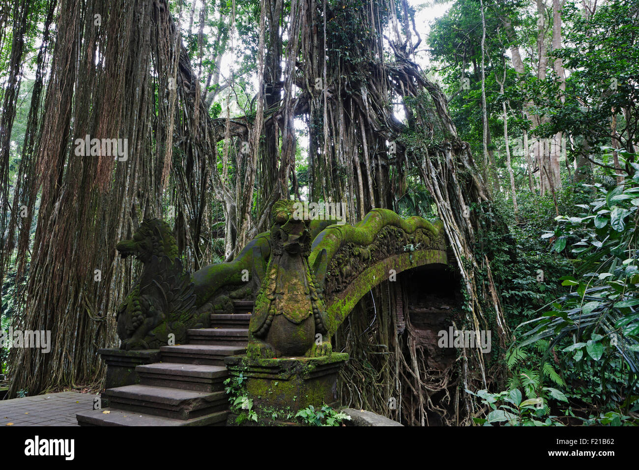 Indonesia Java Borobudur Indonesia Bali Ubud Dragon bridge beneath huge ...
