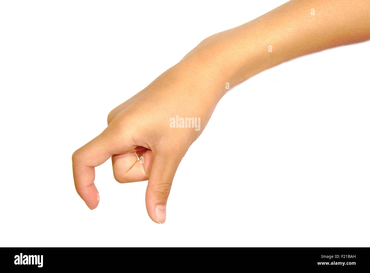 Hand gesture like picking something isolated on white background Stock ...