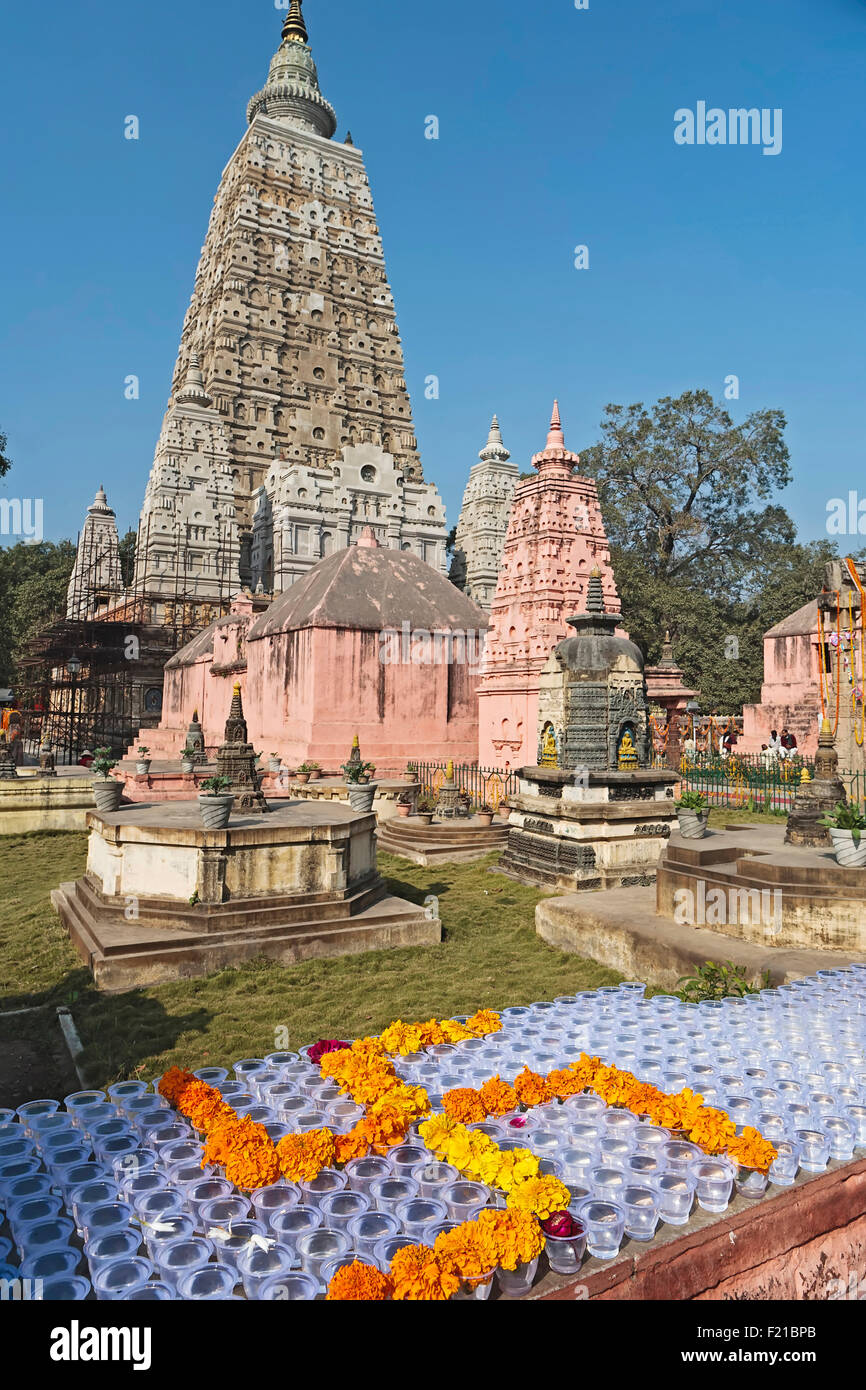 India Bihar Bodhgaya Marigold flowers in the shape of an Indian ...