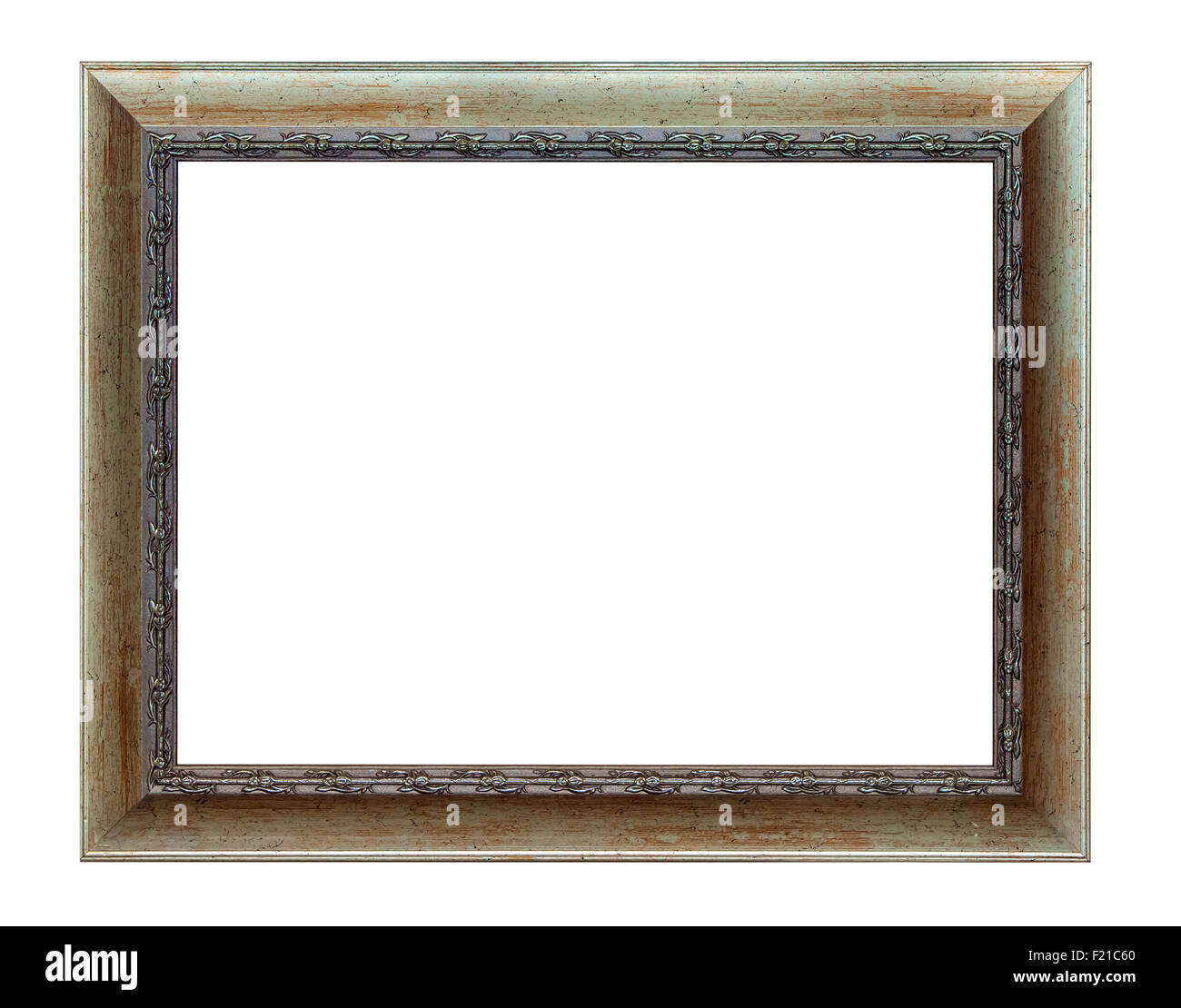 Green picture antique frame isolated on white background Stock Photo ...