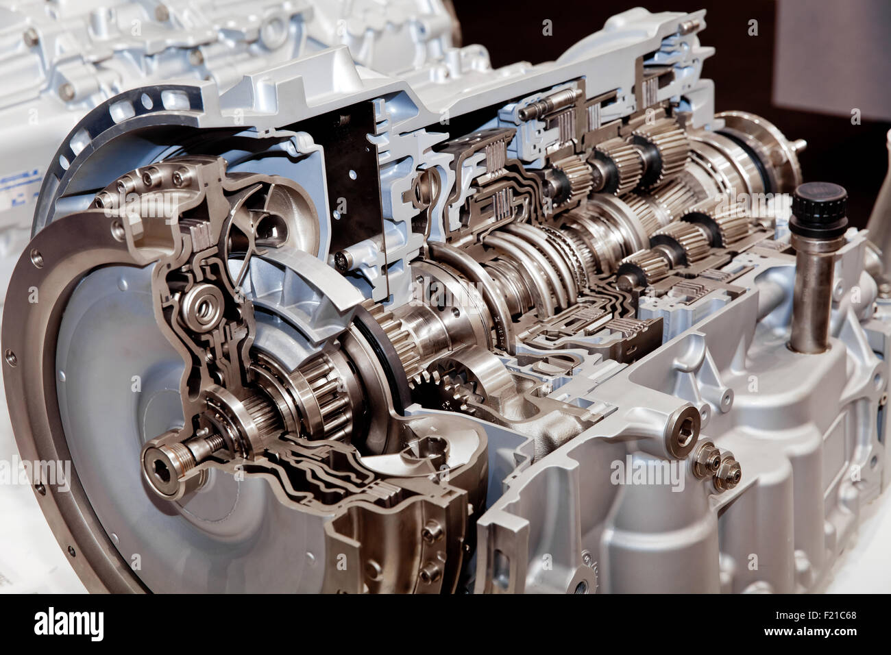 Modern car engine cross section Stock Photo - Alamy