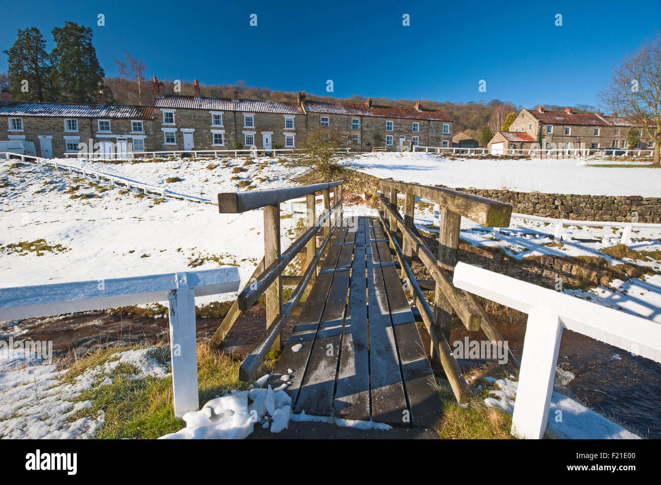 Landscape view of a rural english countryside village scene with ...