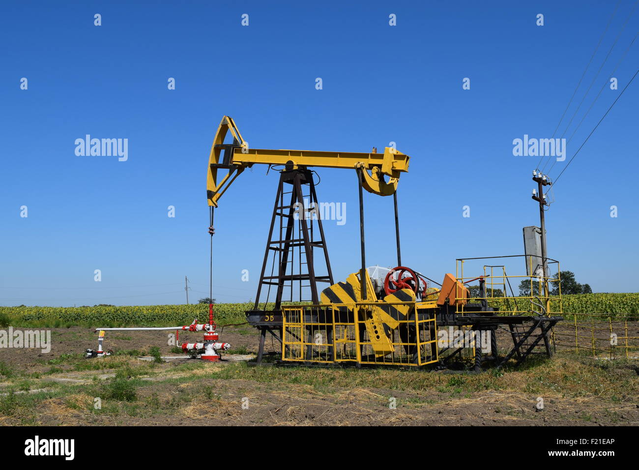 The pumping unit as the oil pump installed on a well. Equipment of oil ...