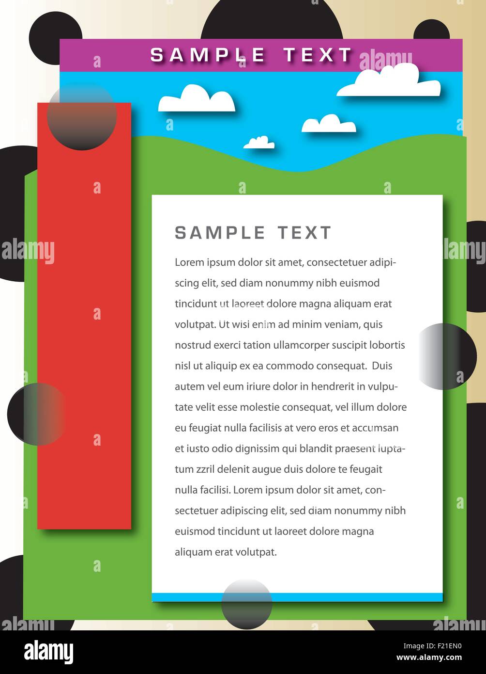 A colorful, funky landscape page template for web or print Stock Vector ...