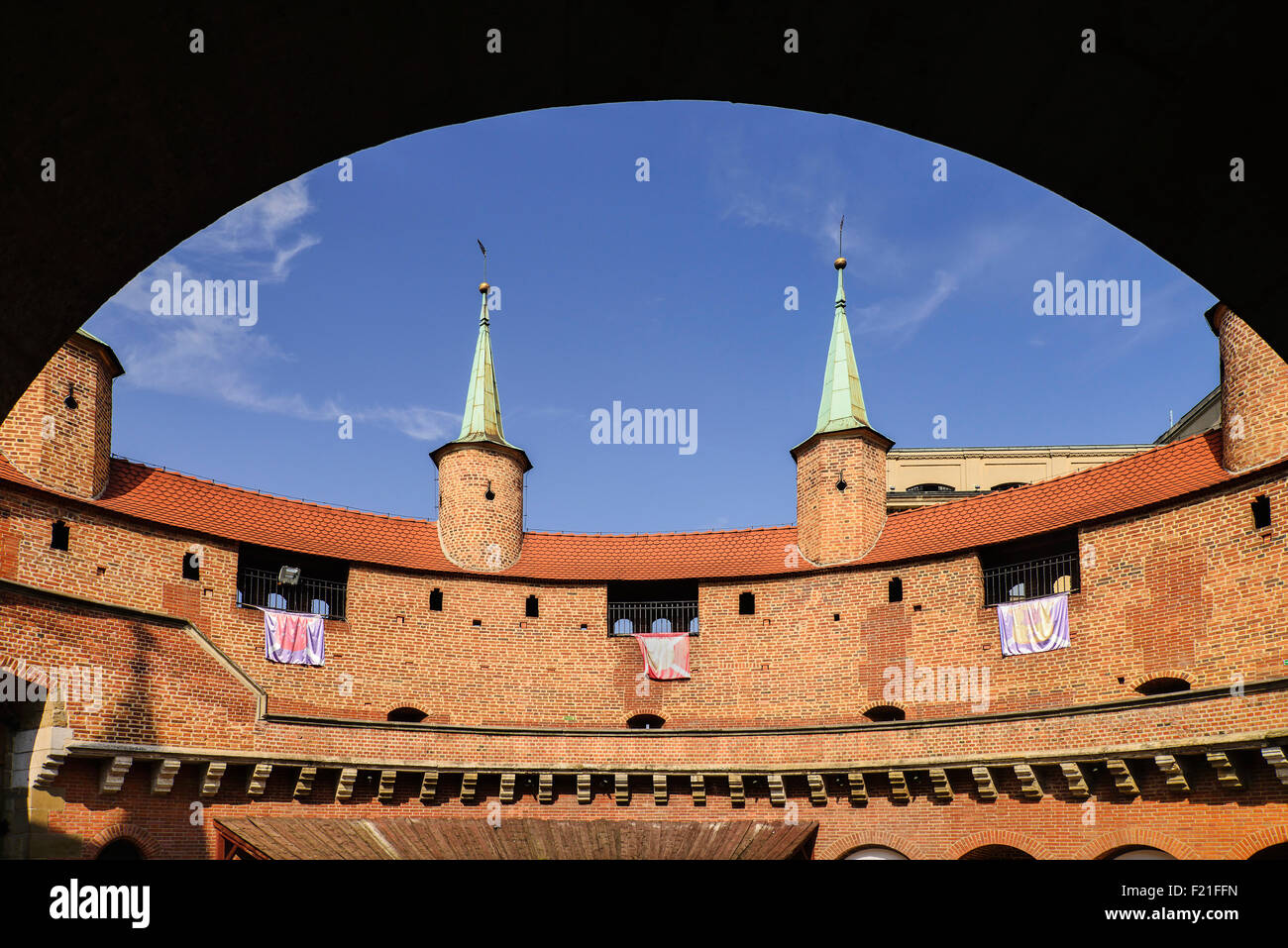 Poland, Krakow, Old Town, Barbakan or Barbican, Defensive gate ...
