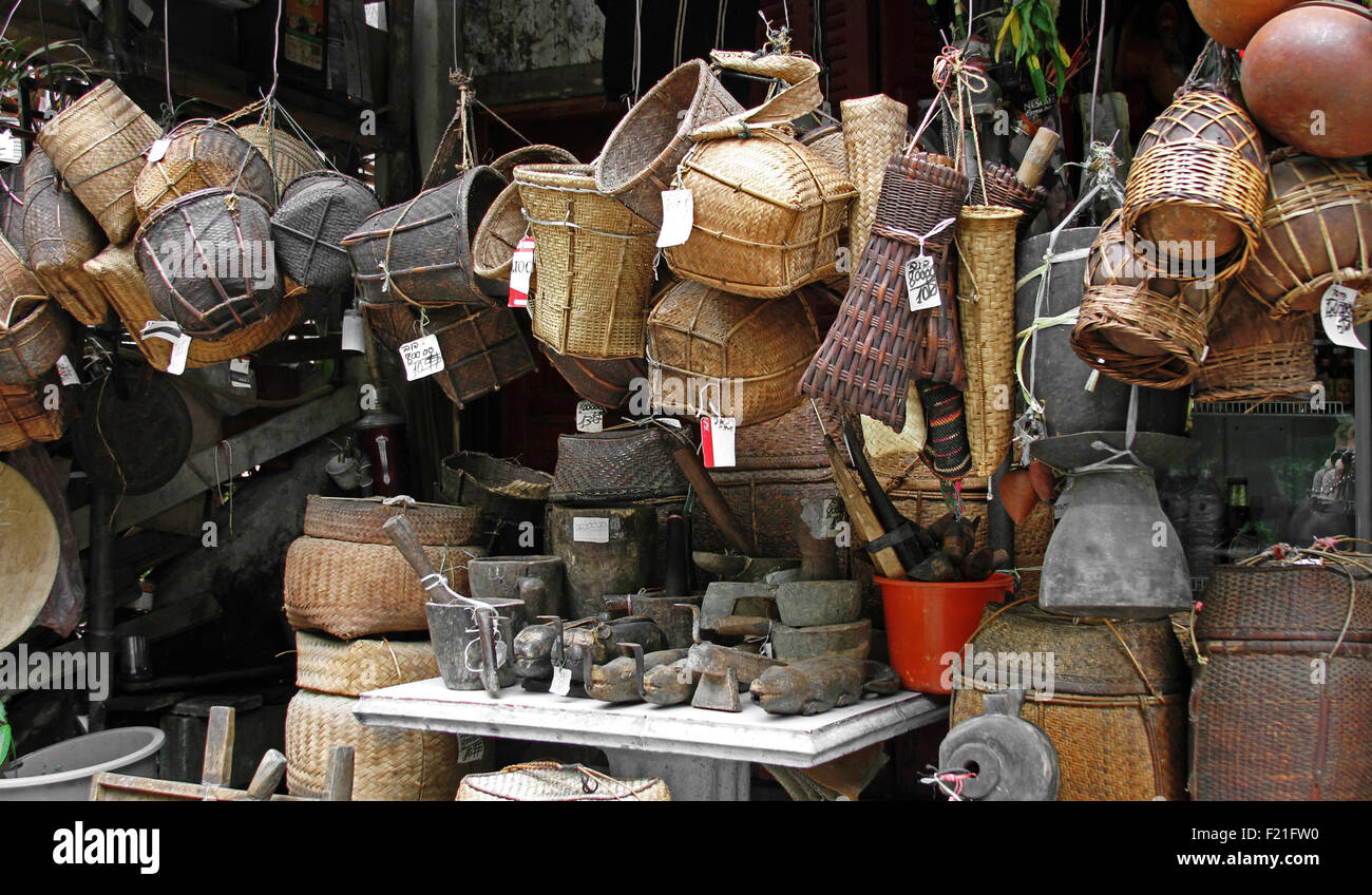 traditional baskets for sale in northern laos Stock Photo - Alamy