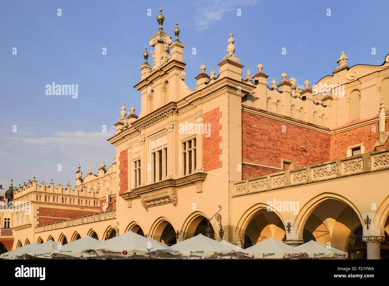 Poland, Krakow, Rynek Glowny or Main Market Square, A section of the ...