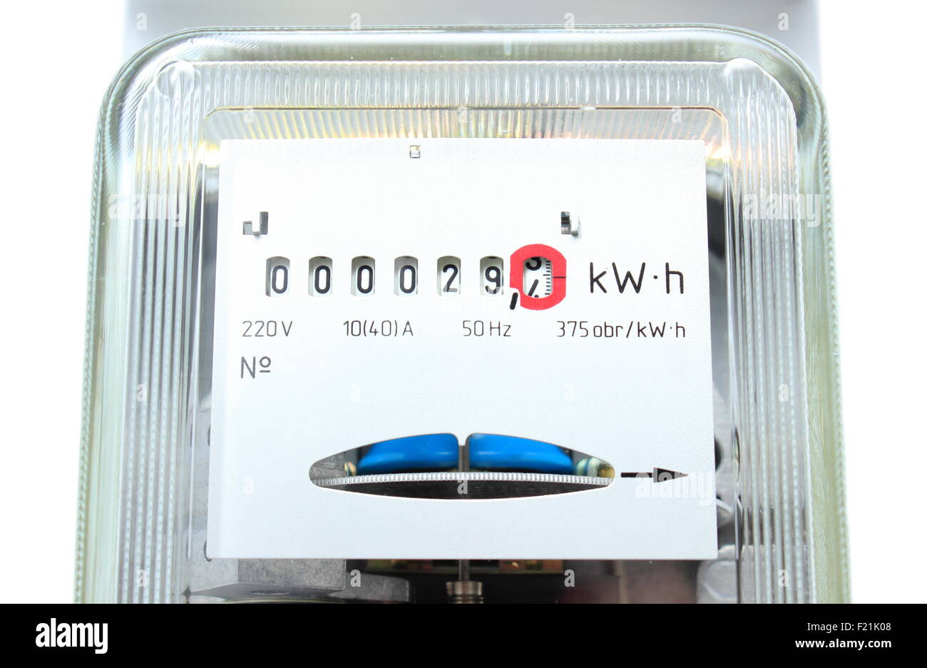 Power meter, electric energy meter old electromechanical type Stock ...