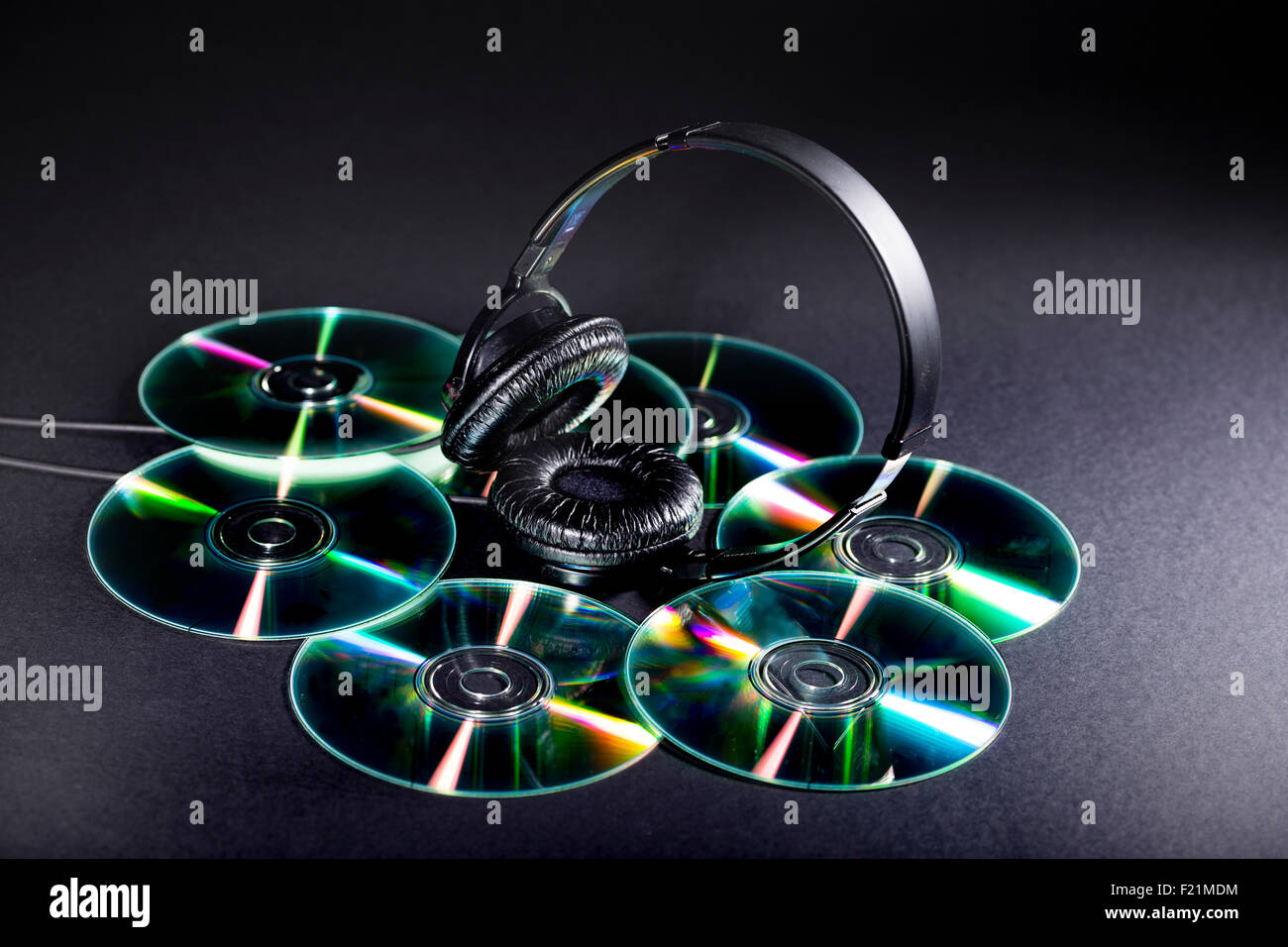 cd and headphones Stock Photo - Alamy
