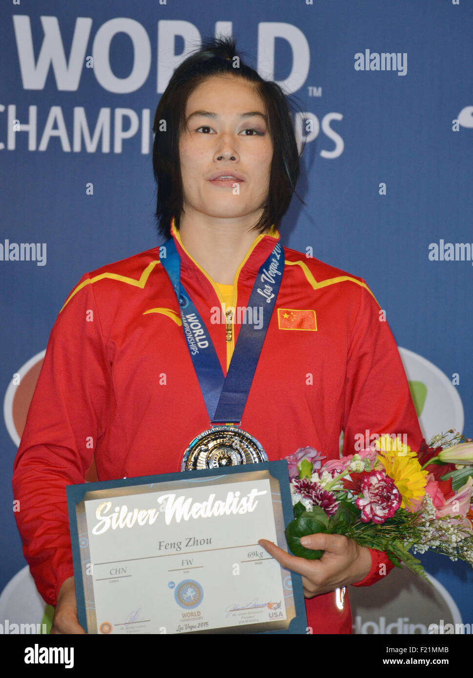 Las Vegas, Nevada, USA. 9th Sep, 2015. China's Feng Zhou the 2015 69 KG ...