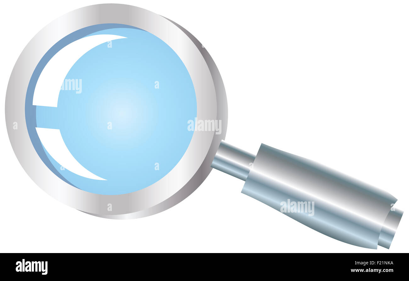 Illustration of magnifying glass isolated on white background Stock ...