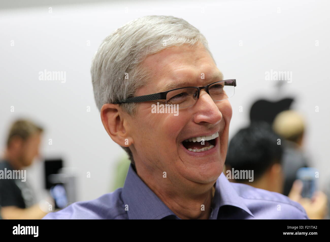 San Francisco, USA. 9th Sep, 2015. Apple manager Tim Cook smiles after ...