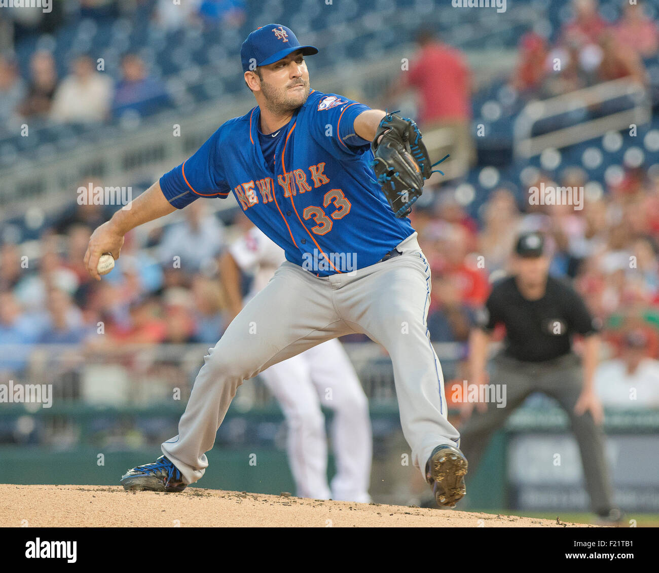 New York Mets starting pitcher Matt Harvey (33) works in the first ...
