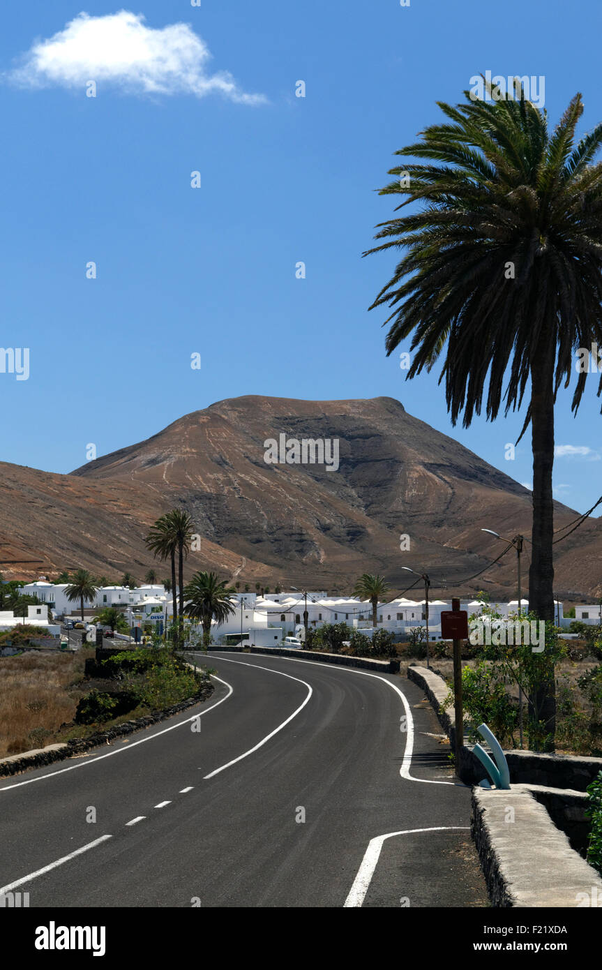Atalya del Femes mountain and Yaiza, Lanzarote, Canary Islands, Spain ...