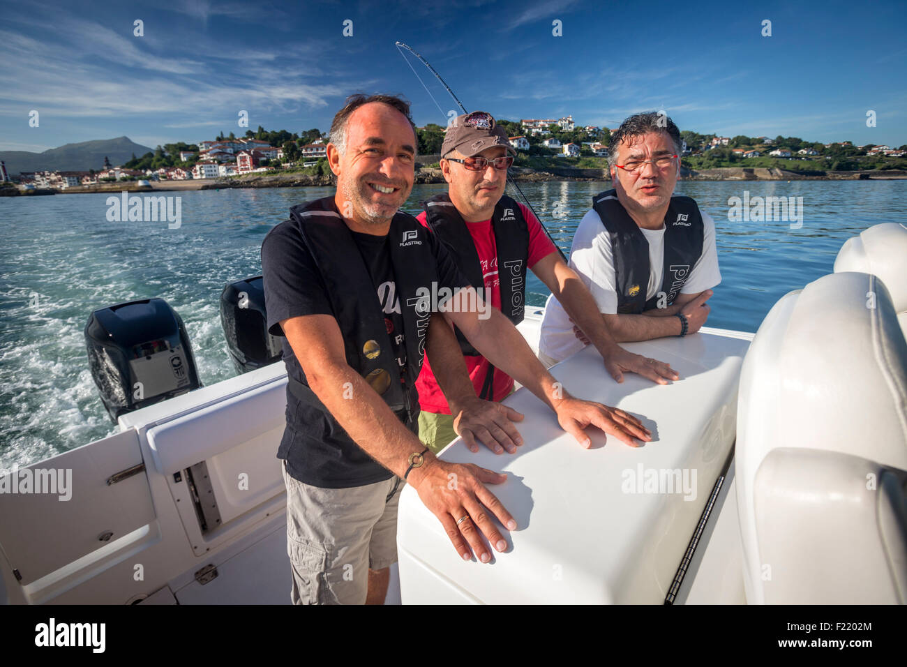 Fishing party between friends in the Basque country (France). Ciboure ...