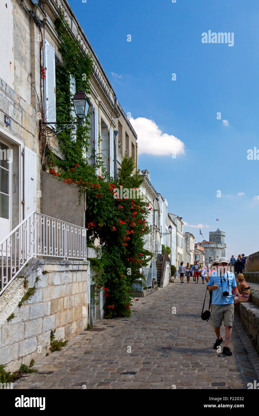 City street in La Rochelle, Charente Maritime, south west France Stock ...