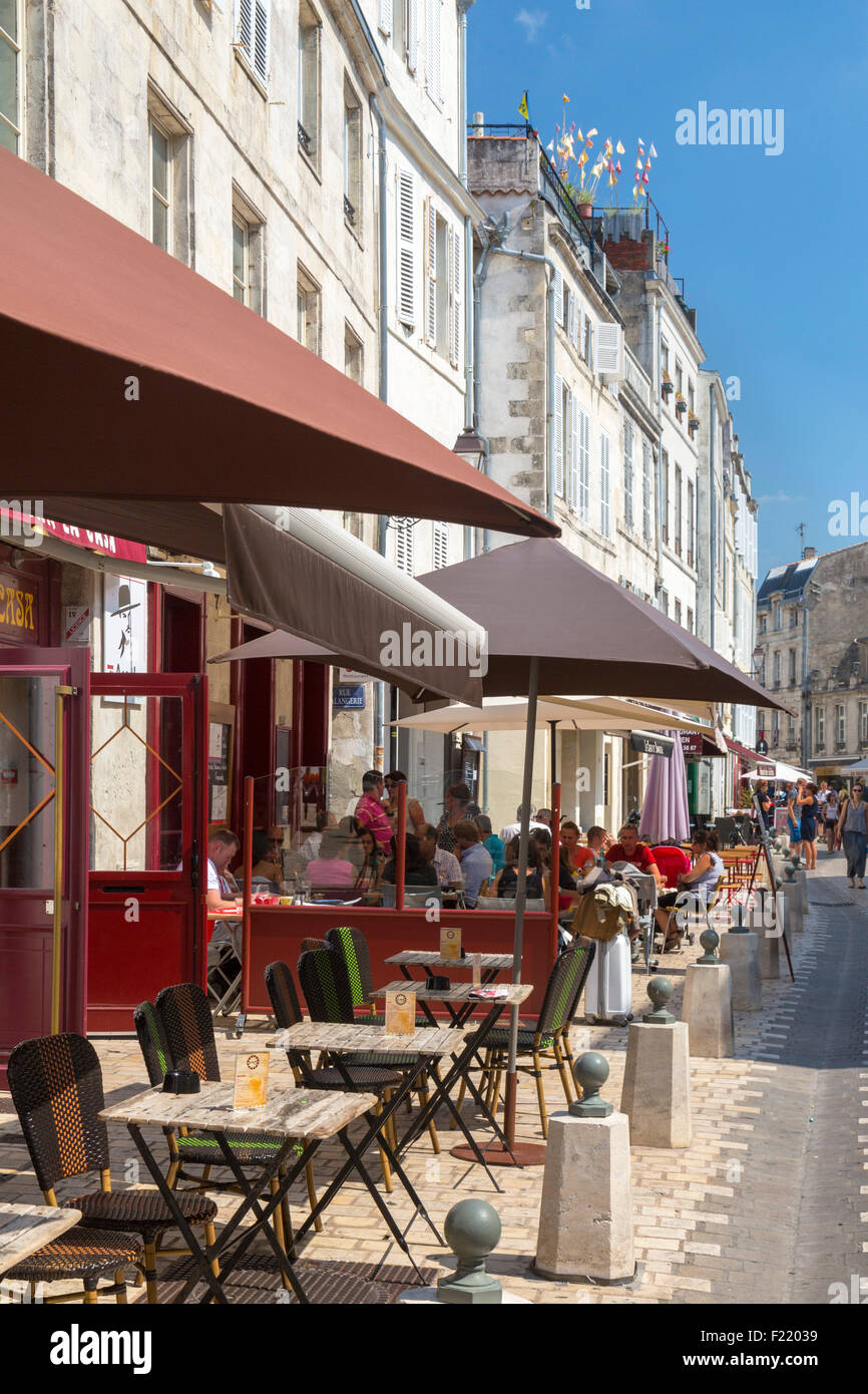 Pavement cafe in La Rochelle, Charente Maritime, south west France ...