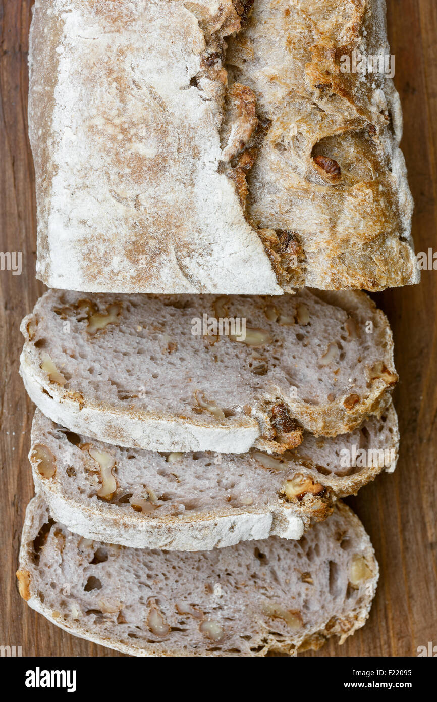 Walnut bread view from above Stock Photo - Alamy