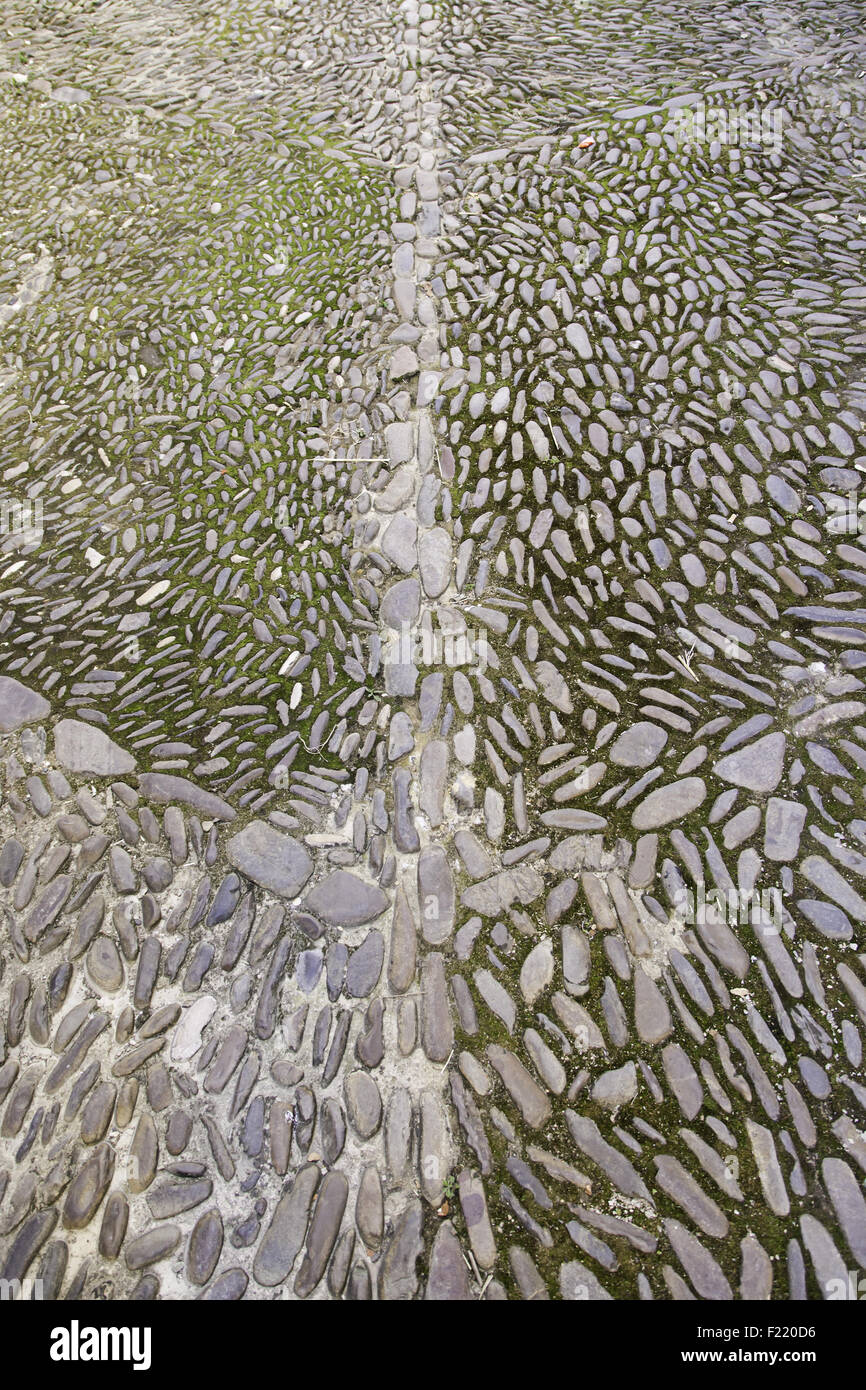 Ancient cobblestone floor, detail of a land in the city Stock Photo - Alamy