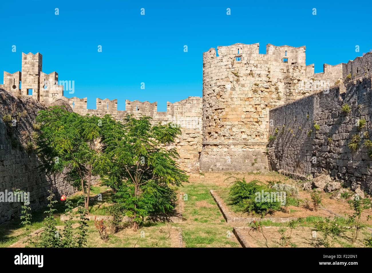 Fortifications of Rhodes. Greece Stock Photo - Alamy