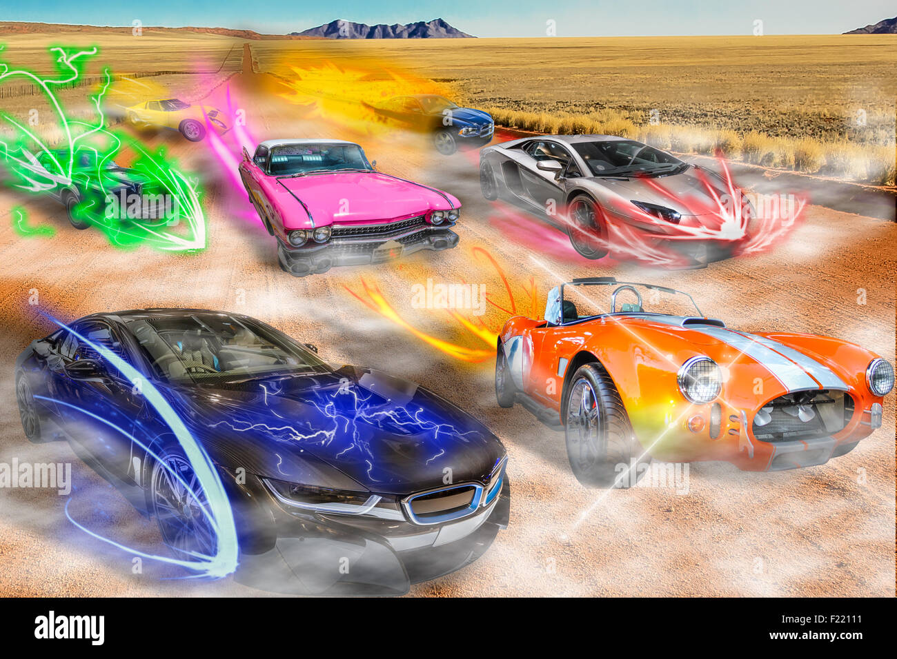 Crazy Car Race Stock Photo - Alamy