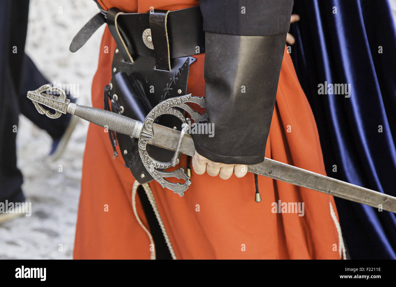 Medieval sword of a knight, detail of a medieval weapon Stock Photo - Alamy