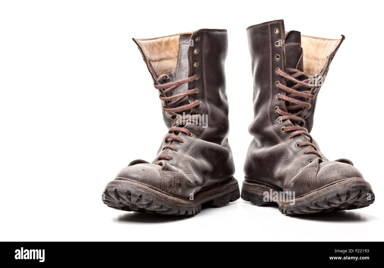 combat boot isolated on white background Stock Photo - Alamy