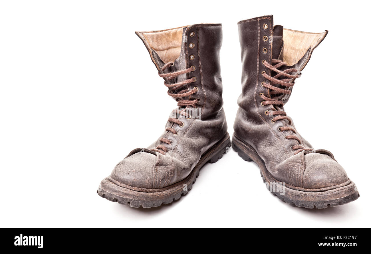 combat boot isolated on white background Stock Photo - Alamy