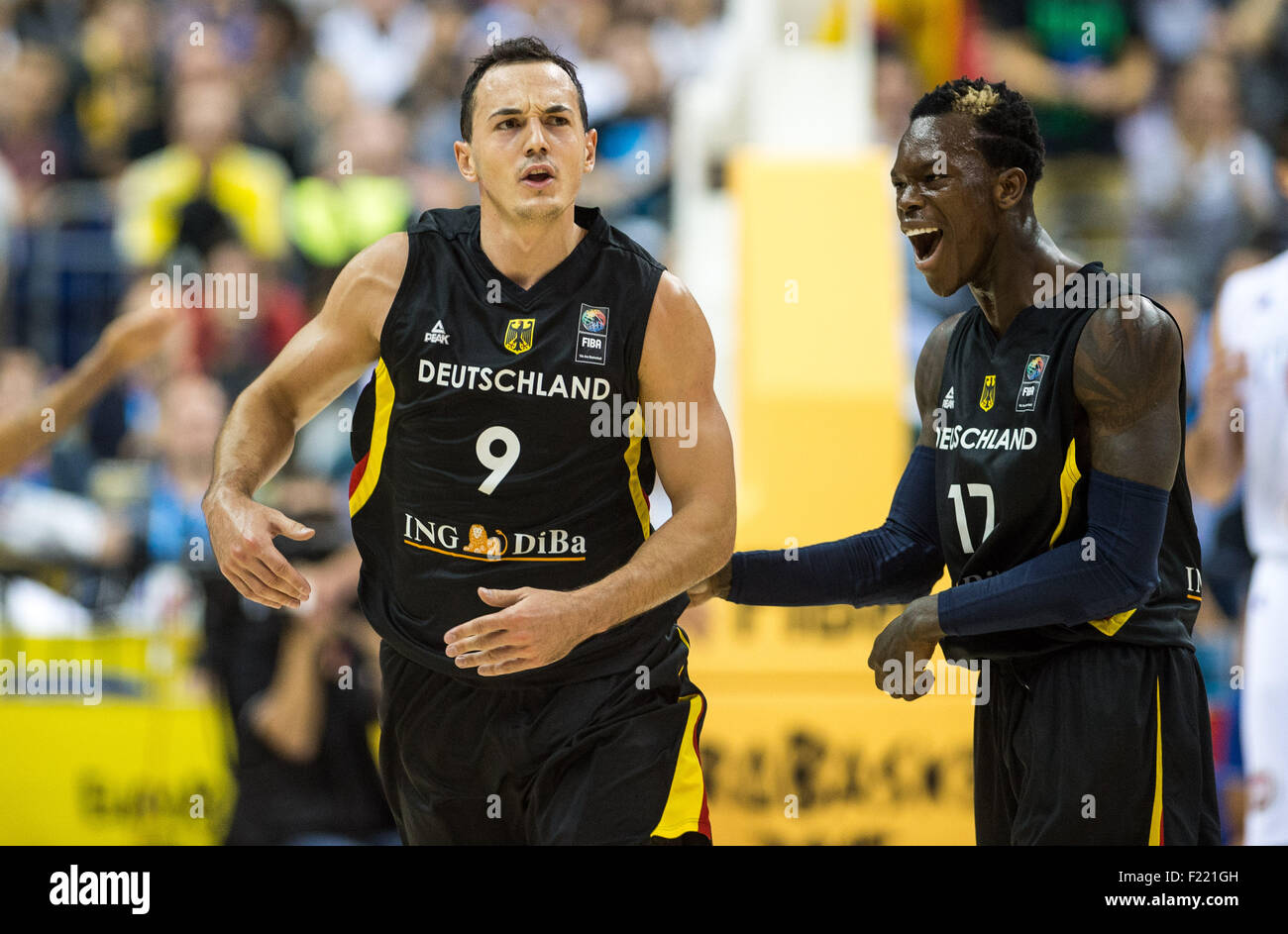 Berlin, Germany. 09th Sep, 2015. Germany's Karsten Tadda (l) and Dennis ...