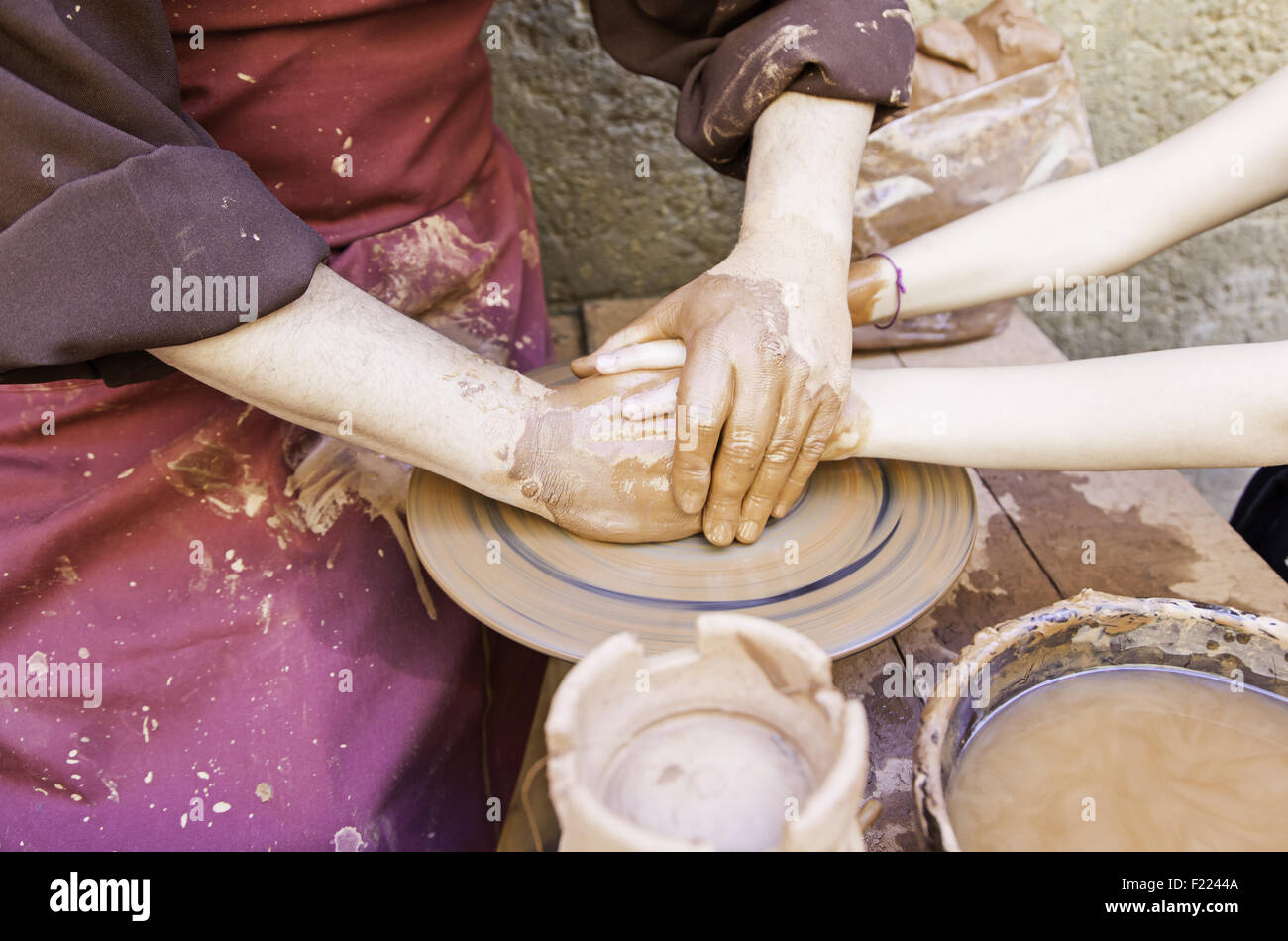 Traditional Potter, detail of manual work, arts and crafts Stock Photo ...