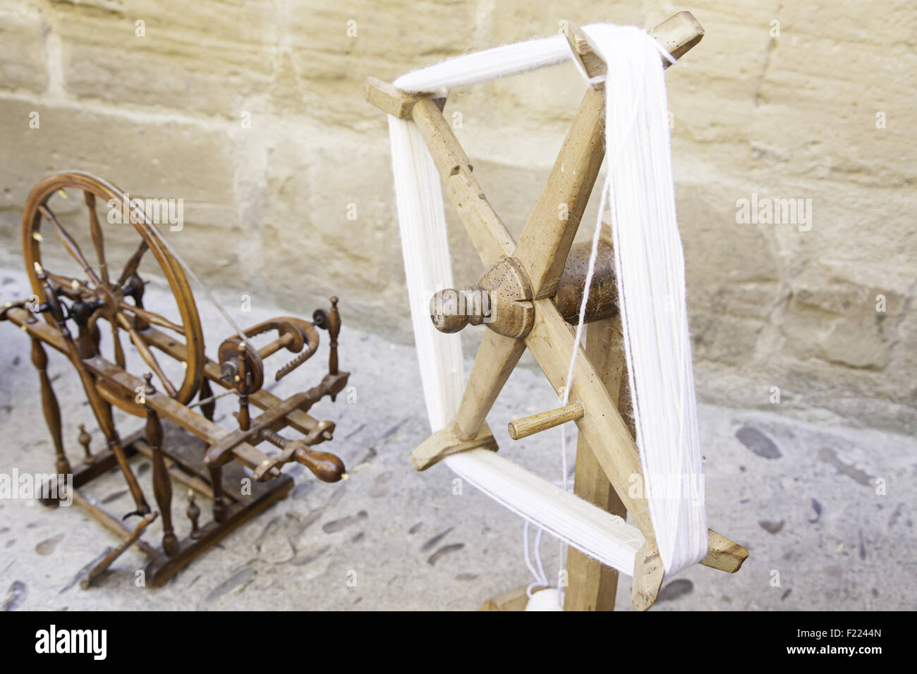 Old machine knitting, detail of a tool to make clothes Stock Photo - Alamy