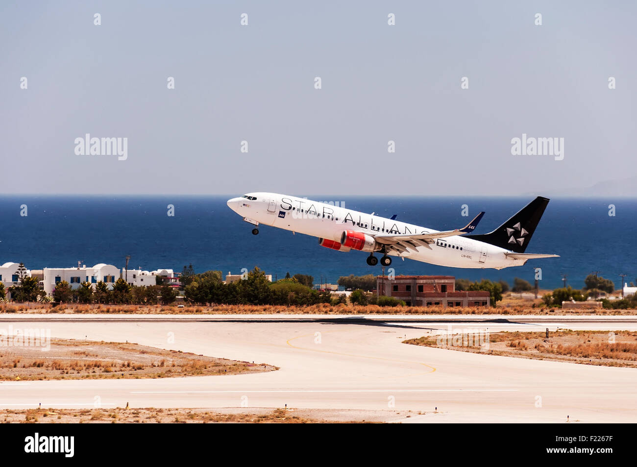 A SAS LN-TUL plane type Boeing 737-705 from Scandinavian Airlines is ...