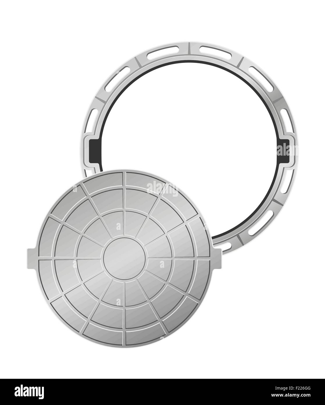 open manhole vector illustration isolated on white background Stock ...