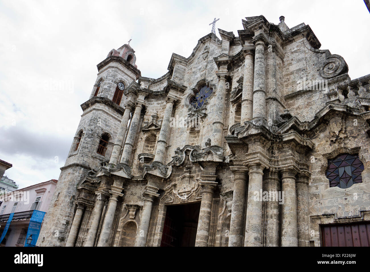 Catedral de San Cristobal de La Habana Church facade in Havana - Cuba ...