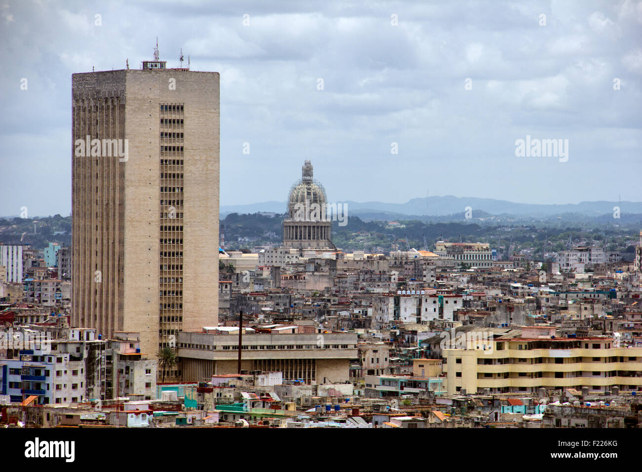 Old Havana Buildings Skyline with El Capitolio Dome in distance - Cuba ...