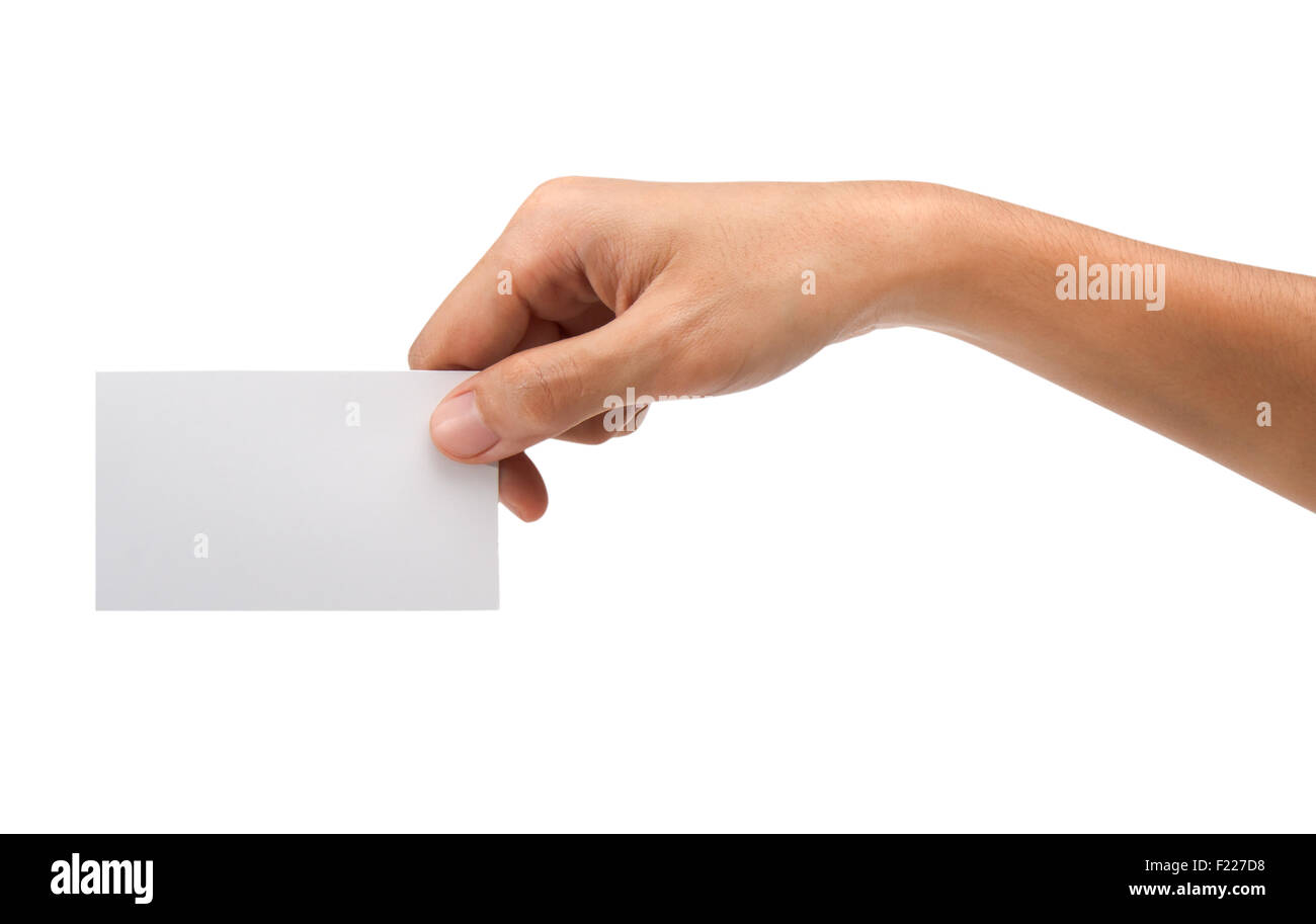 hand holding blank paper Stock Photo - Alamy