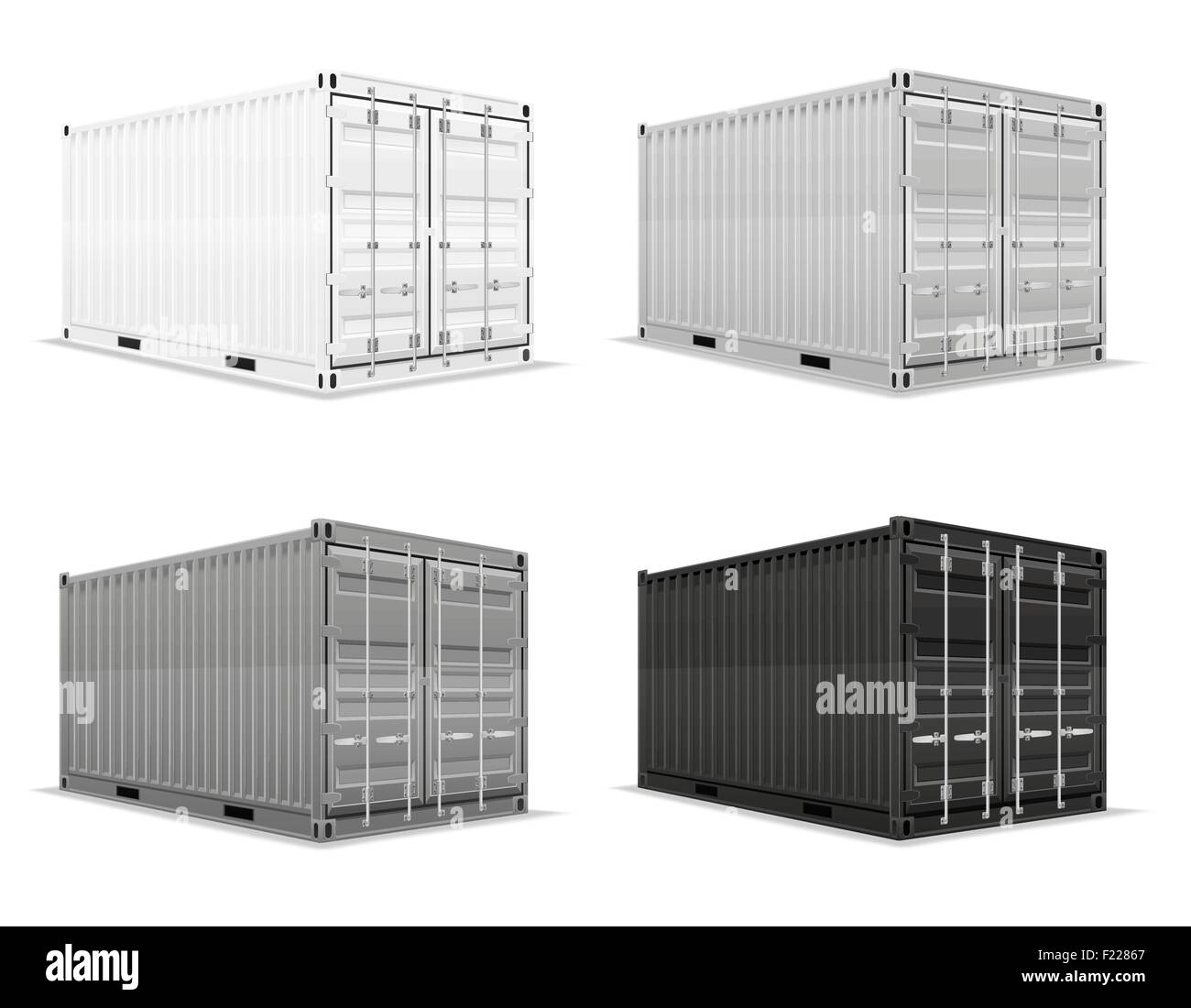cargo container vector illustration isolated on white background Stock ...