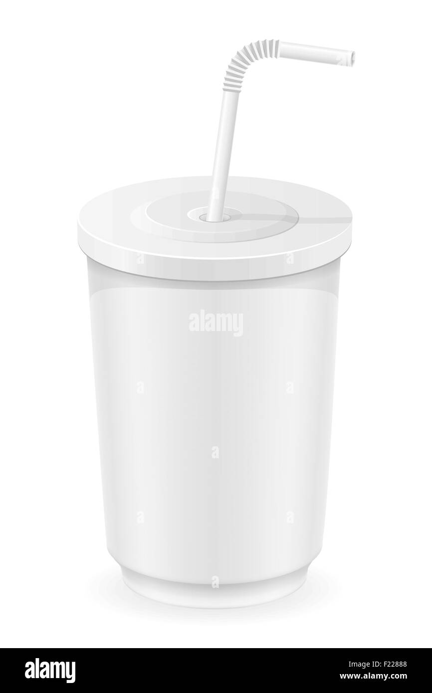 white cup of soda water vector illustration isolated on background ...