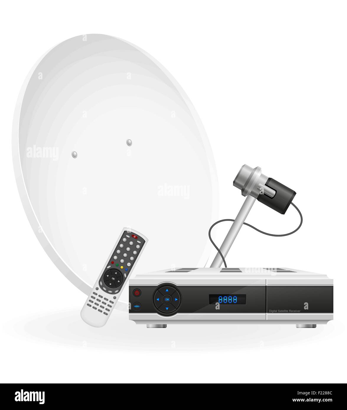 digital satellite receiver vector illustration isolated on white ...